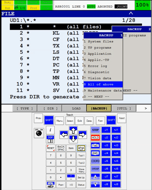 How to do a Quick Robot Backup - Motion Controls Robotics - Certified ...